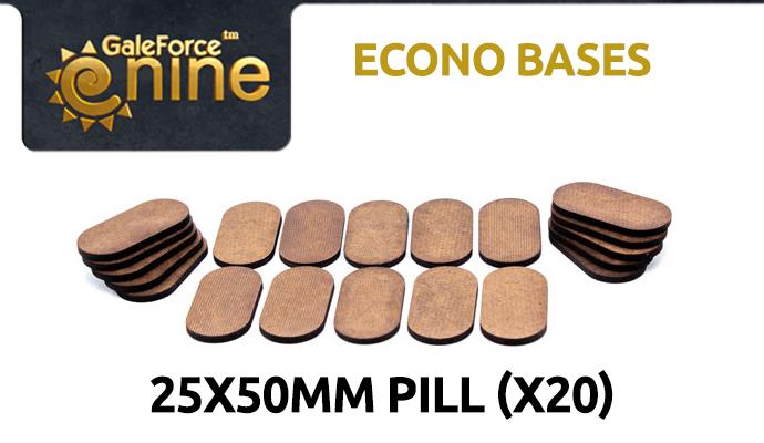 Gale Force Nine - Gale Force Nine: Econo Bases: 25x50mm pill (20) # ...